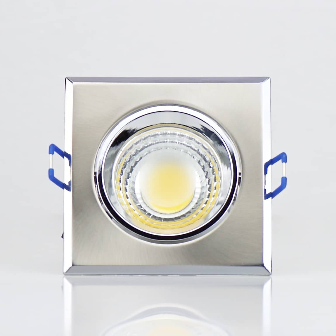 Spot LED downlight carré Mat chrome 5W (Eq. 50W) Dim 90x90mm